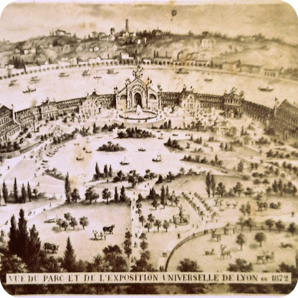 Vue du Parc de l’Exposition Internationale de Lyon en 1872, Tirage ...